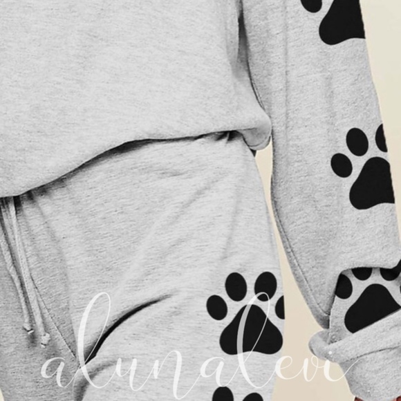 Sweaters | Sissy Puppy Love Paw Print Sleeve Sweater Grey | Poshmark